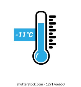 Thermometer 11 Degrees Celsius Stock Vector (Royalty Free) 1291766650 ...