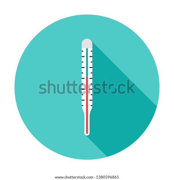 Thermometer Circle Icon Vector Illustration Long Stock Vector (Royalty ...