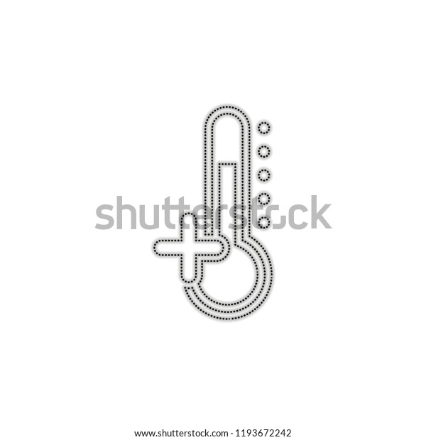 Thermometer Hot Above Zero Temperature Dotted Stock Vector (Royalty ...