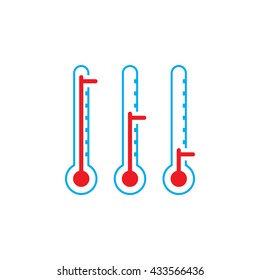 Thermometer Icons Different Levels Vector Illustration: เวกเตอร์สต็อก ...