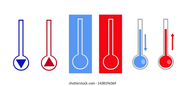 Thermometer Icon Blue Red Drawn Vector Stock Vector (Royalty Free ...