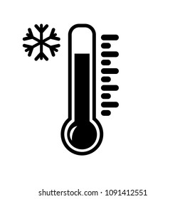 Cold Temperature Icon Vector Thermometer Symbol Stock Vector (Royalty ...