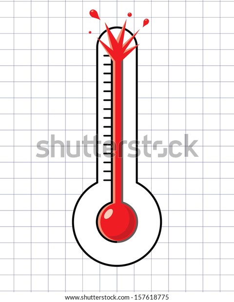 Thermometer Overheat Break: vector de stock (libre de regalías ...
