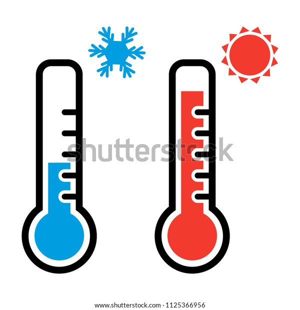 Thermometer Red Blue Colors Hot Cold Stock Vector (Royalty Free) 1125366956