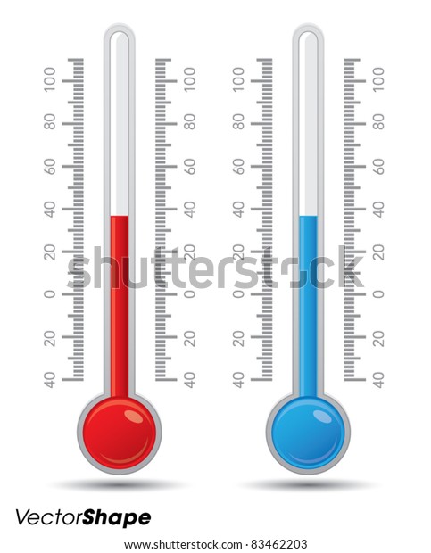 Thermometer Scale Measuring Heat Cold Vector Stock Vector (Royalty Free ...