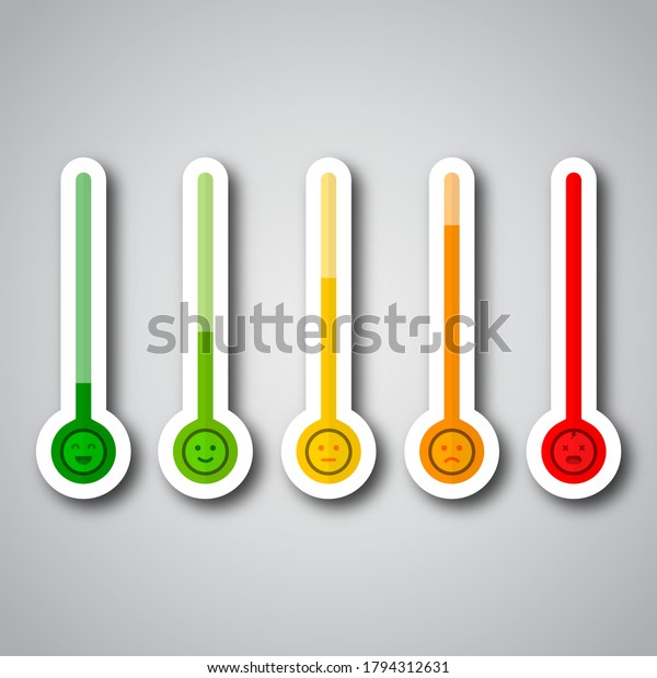 Thermometer Stress Level Scale Emotions Stress Stock Vector (Royalty ...