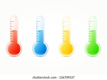 Thermometers Colorful Set Eps10 Vector Illustration Stock Vector ...
