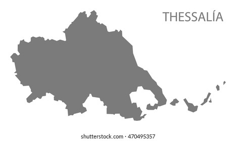 Thessalia Greece Map Grey Stock Vector (Royalty Free) 470495357 ...