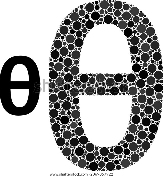 Theta Greek Lowercase Symbol Vector Mosaic Stock Vector (Royalty Free ...