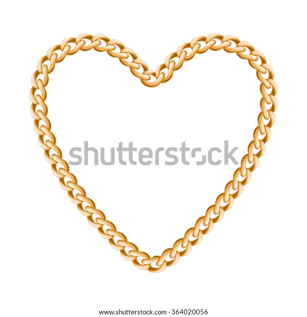 Thick Golden Chain Heart Frame Jewelry Stock Vector (Royalty Free ...