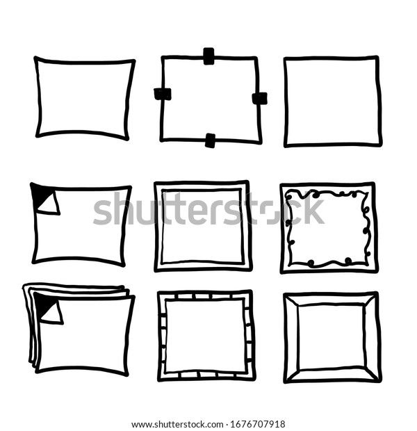 Thick Line Doodle Frame Collection Rough Stock Vector (Royalty Free ... Thick Line Doodle Frame Collection Rough Stock Vector (Royalty Free ...