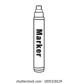 Thick Permanent Marker Monochrome Outline Stock Vector (Royalty Free ...