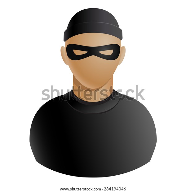 Thief Avatar Criminal Man Black Mask Stock Vector (Royalty Free) 284194046