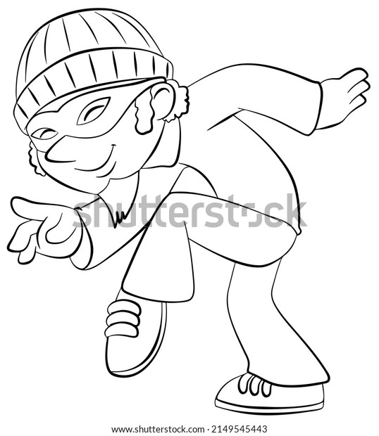 Thief Element Coloring Page Cartoon Style: เวกเตอร์สต็อก (ปลอดค่า ...