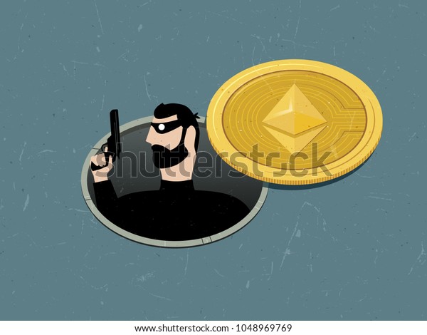 Thief Gun Water Drain Hacker Hacking Stock Vector (Royalty Free) 1048969769