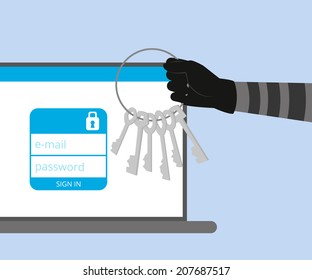 Thief Has Key Your Account Social Stock Vector (Royalty Free) 207687517 ...
