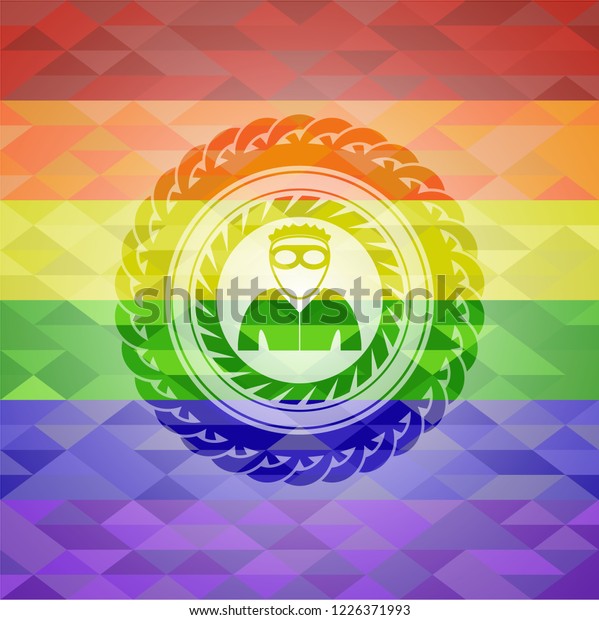 Thief Icon Inside Emblem On Mosaic Stock Vector (Royalty Free ...