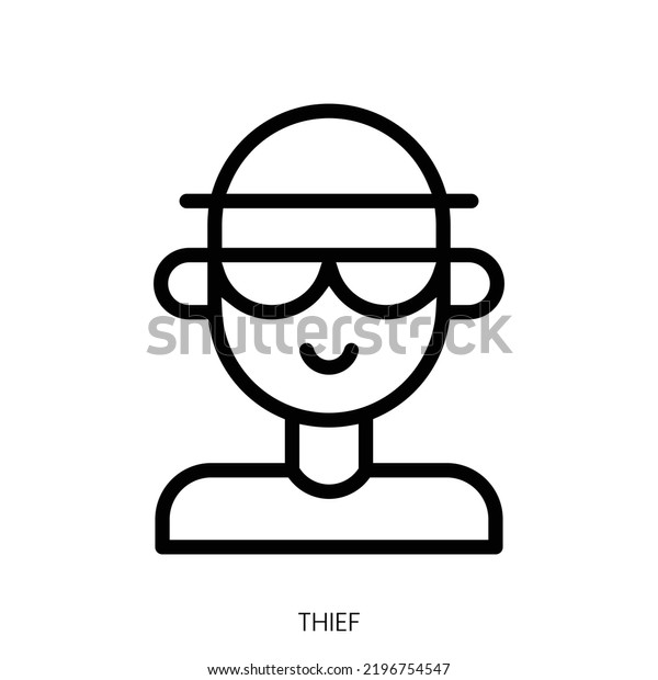 Thief Icon Line Art Style Design Stock Vector (Royalty Free) 2196754547 ...