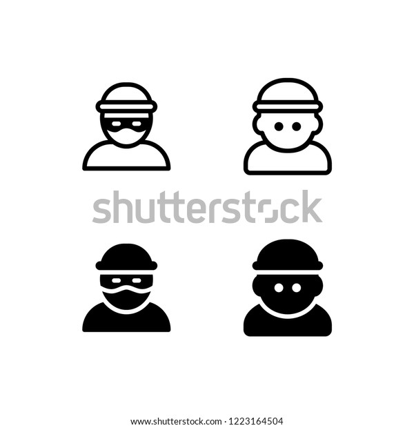 Thief Icon Logo Vector Symbol Bandit Stock Vector (Royalty Free ...
