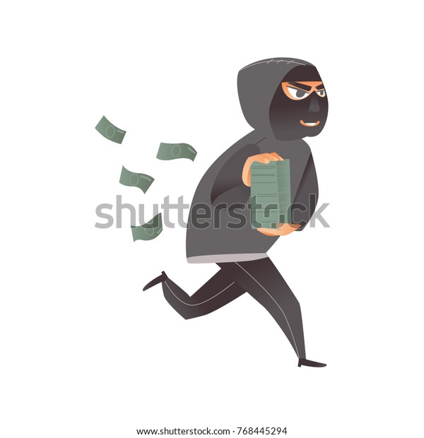 Thief Mask Robber Burglar Running Away Stock Vector (Royalty Free ...