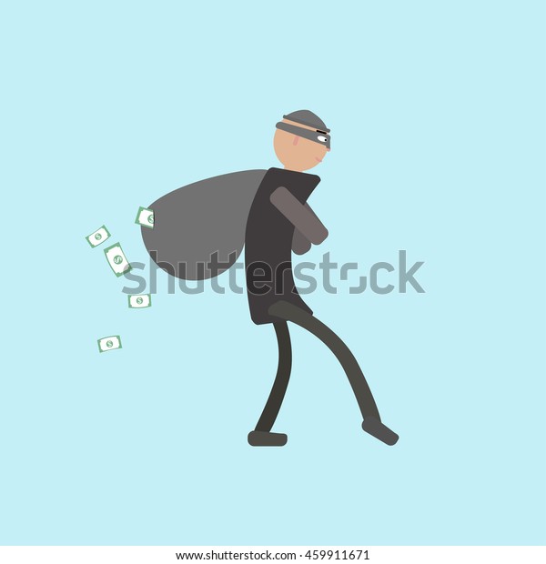 Thief Money Bag Stock Vector (Royalty Free) 459911671 | Shutterstock