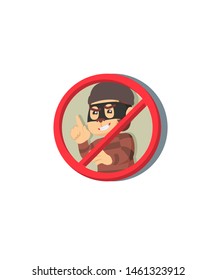 Thief Monkey Prohibited Sign Isolated White Stock Vector (Royalty Free ...