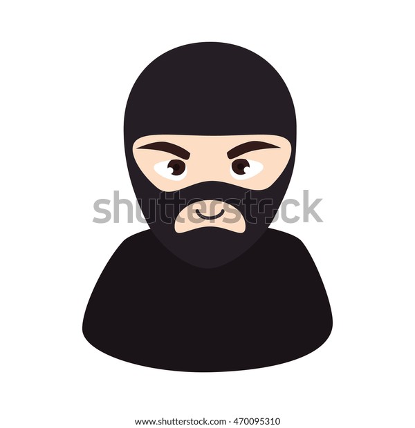 Thief Robber Mask Black Clothes Male Stock Vector (Royalty Free) 470095310