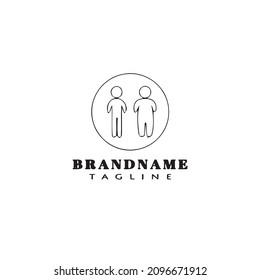 Thin Fat Logo Template Icon Modern Stock Vector (Royalty Free ...