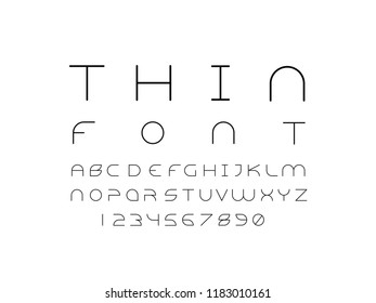 Thin Font Vector Alphabet Letters Typeface Stock Vector (Royalty Free ...