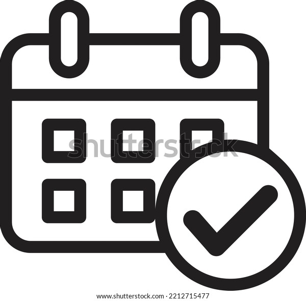 Thin Line Calendar Icon Appointment Symbol Stock Vector (Royalty Free ...