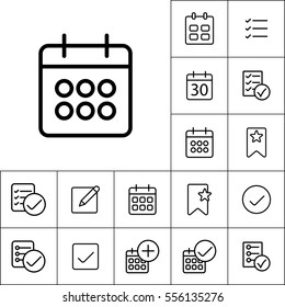 Thin Line Calendar Icon On White Stock Vector (Royalty Free) 556135276 ...