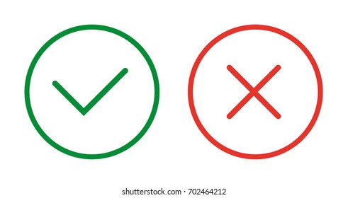Thin Line Check Mark Icons Green Stock Vector (Royalty Free) 702464212 ...