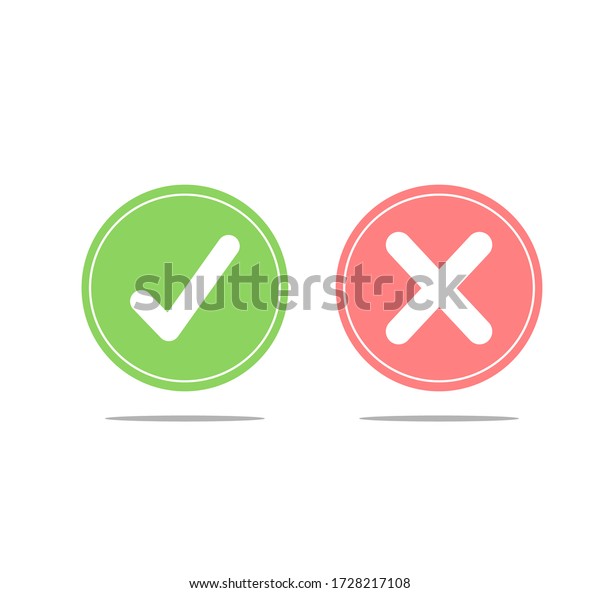 Thin Line Check Mark Icons Green Stock Vector (Royalty Free) 1728217108 ...