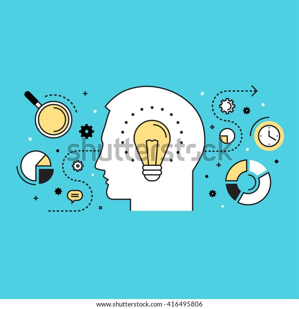 Thin Line Colorful Vector Illustration Concept Stock Vector (Royalty ...