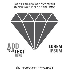 Thin Line Diamond Icon Symbol Jewelry Stock Vector (Royalty Free ...