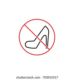 Thin Line No High Heels Sign Stock Vector (Royalty Free) 703931917 ...