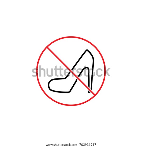 Thin Line No High Heels Sign Stock Vector (Royalty Free) 703931917 ...