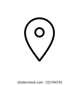 Thin Line Pin Point Location Icon Stock Vector (Royalty Free) 521704735 ...
