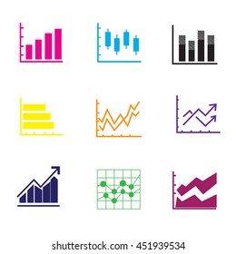 Thin Line Set Charts Graphs Diagrams Stock Vector (Royalty Free ...