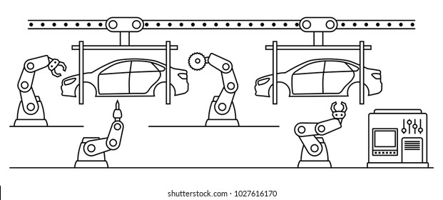 Automotive Assembly Line Stock Vectors, Images & Vector Art | Shutterstock
