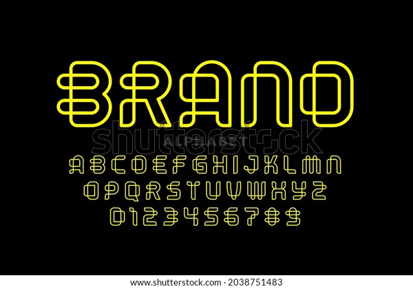 Thin Line Style Font Alphabet Letters Stock Vector (Royalty Free ...
