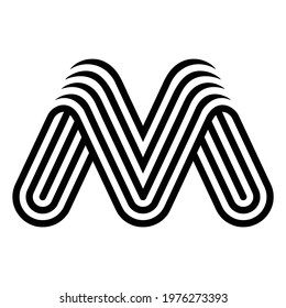 Thin Lines Elegant Letter M Logo Stock Vector (Royalty Free) 1976273393 ...