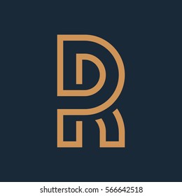 Thin Lines Elegant Letter R Logo Stock Vector (Royalty Free) 566635039