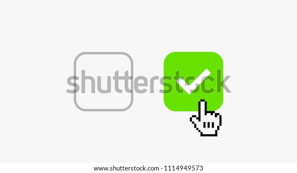 Thin Outline Check Mark Icons Green Stock Vector (Royalty Free ...