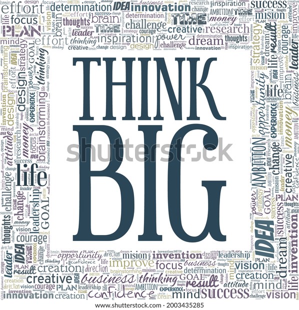 Think Big Vector Illustration Word Cloud Stock Vector (Royalty Free ...