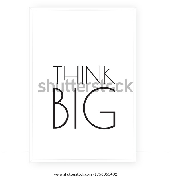 Think Big Vector Scandinavian Minimalist Art Stock Vector (Royalty Free ...