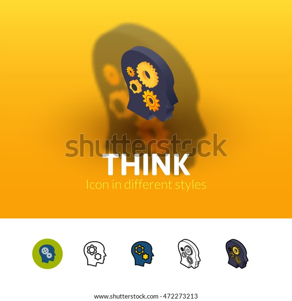 Think Color Icon Vector Symbol Flat Stock Vector (Royalty Free ...