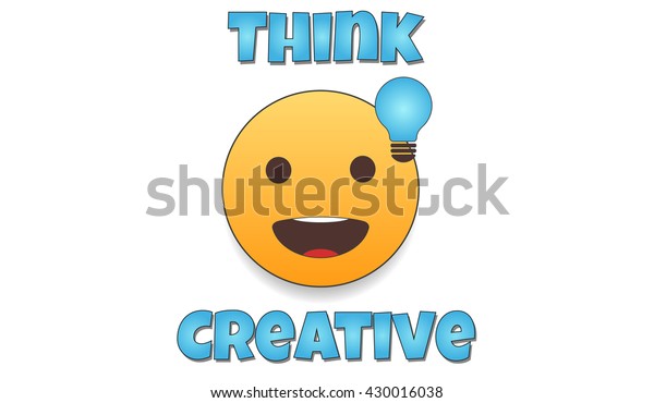 Think Creative Concept Emoji Illustration Emoticon Stock Vector ...