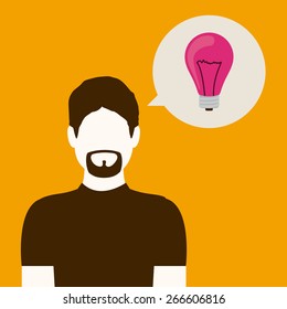 Think Different Design Over Orange Background Stock Vector (Royalty ...