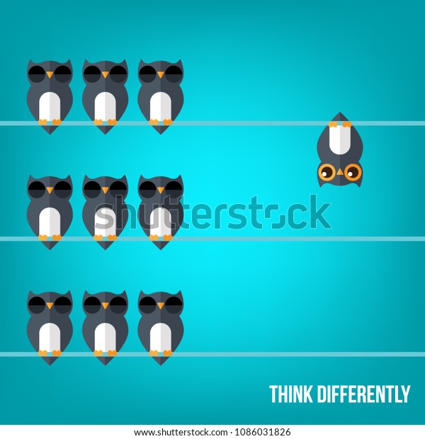 Think Differently Being Different Standing Out Stock Vector (Royalty ...